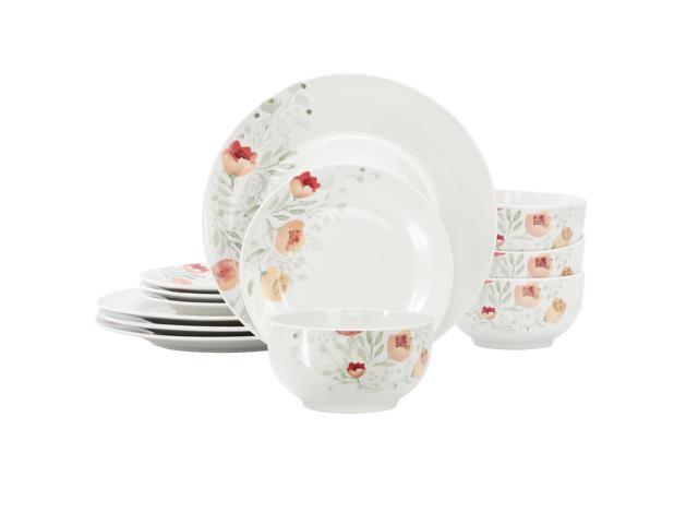 Click here for Elama Poppy 12 Piece Porcelain Dinnerware Set  Ser... prices