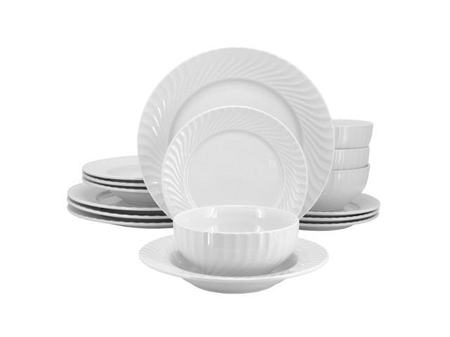 Click here for Elama Julia 16 Piece Scalloped Double Bowl Porcela... prices