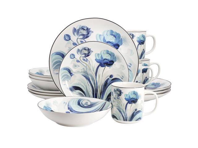 Click here for Elama Peony Garden 16 Piece Floral Design Round Po... prices