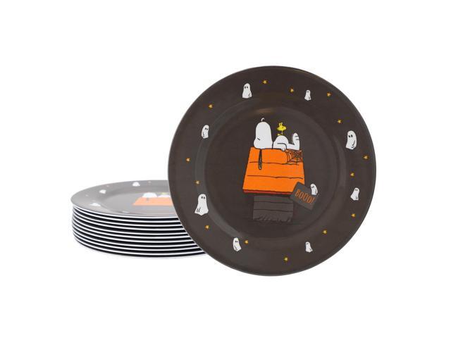 Click here for Peanuts Snoopy Pumpkin 12 Piece Melamine 10.5 Inch... prices