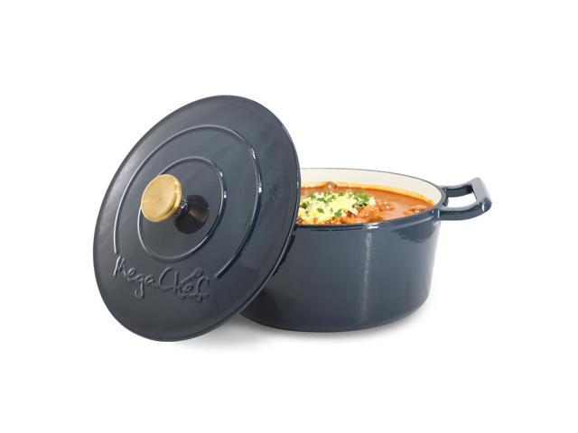 Click here for MegaChef 5.3 Quarts Round Enameled Cast Iron Casse... prices