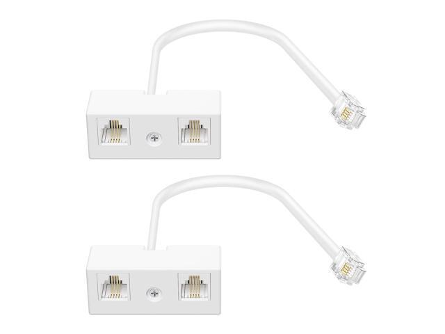 Click here for Vszerda Two Way Telephone Splitters  Male to 2 Fem... prices