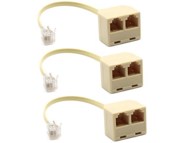 Click here for Vszerda Two Way Telephone Splitters  RJ11 6P4C Mal... prices