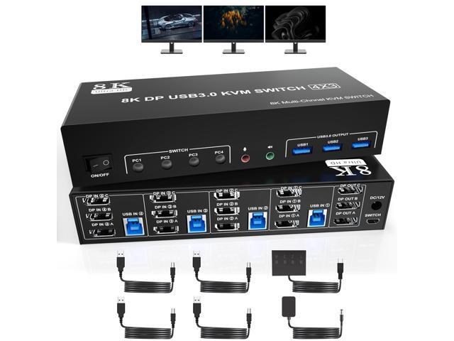 Click here for Vszerda 8K@60Hz USB3.0 DisplayPort KVM Switch 3 Mo... prices