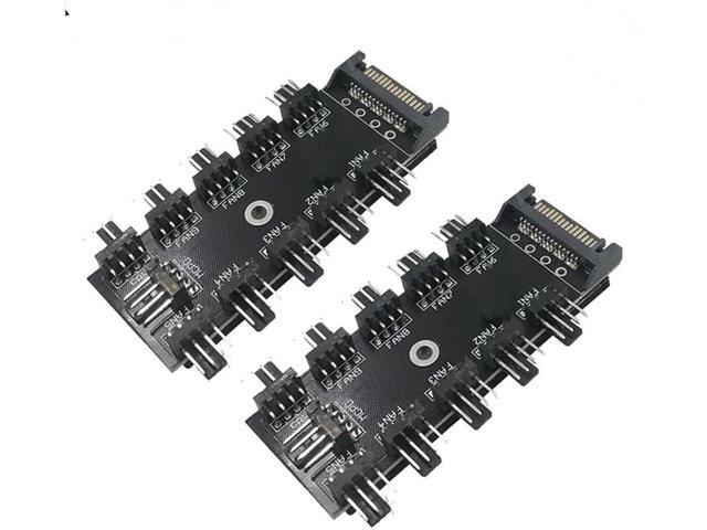 Click here for 2-Pack 10 Port PWM 4 Pin Fan Splitter Hub Adpater... prices
