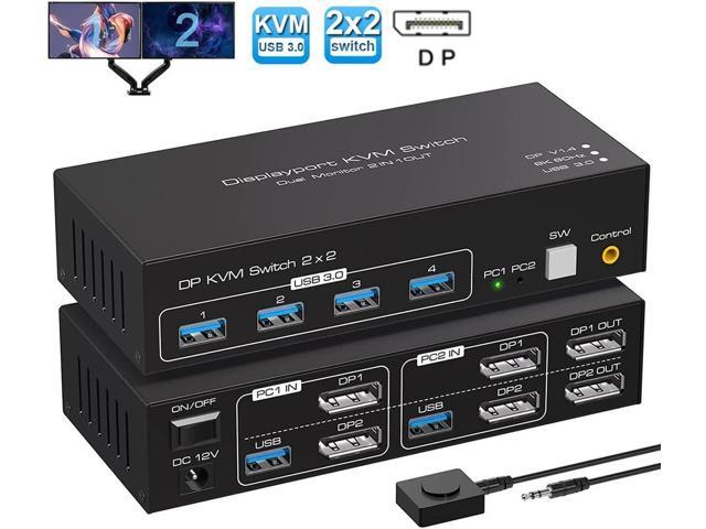Click here for 2 Port Dual Monitor Displayport KVM Switch for 2 C... prices