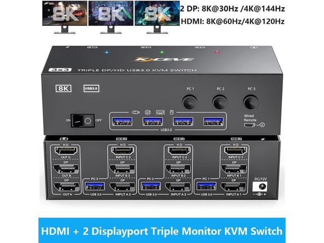 Click here for KVM Switch 3 Monitors 3 Computers 8K@60Hz  HDMI +... prices