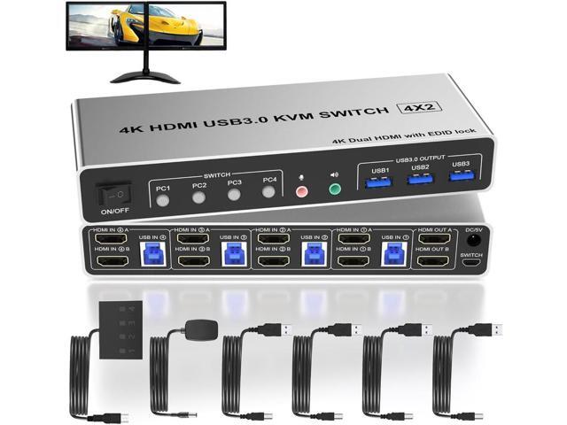 Click here for 4 Port HDMI Dual Monitor USB 3.0 KVM Switch 4K 60H... prices