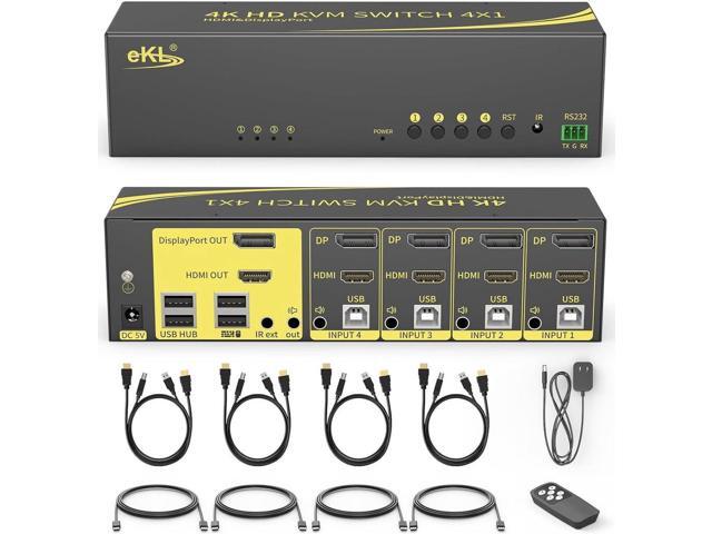 Click here for 4 in 2 Out Dual Monitor HDMI + DisplayPort KVM Swi... prices