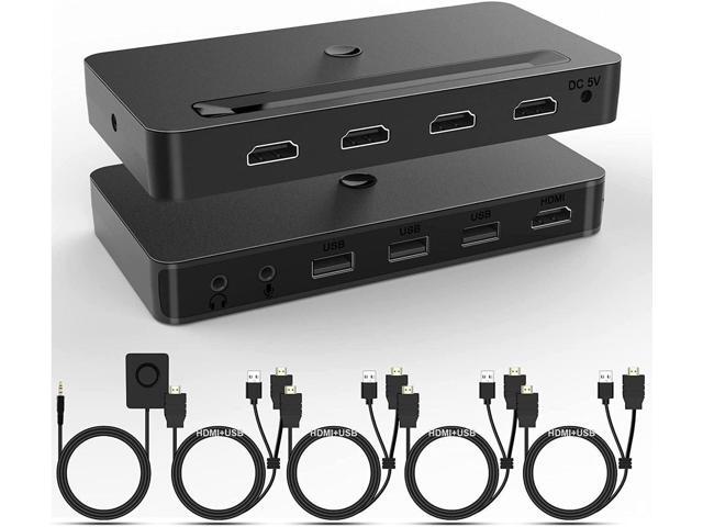 Click here for 4 Port KVM HDMI Switch with Audio Microphone and 3... prices