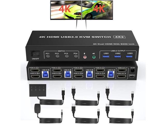 Click here for USB 3.0 HDMI KVM Switch 2 Monitors 4 Computers  4K... prices