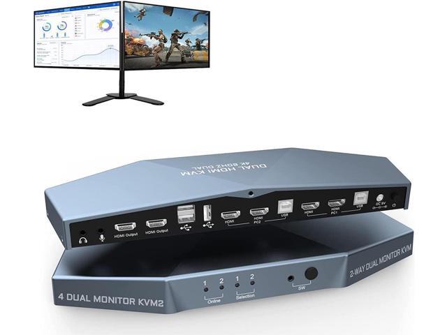 Click here for 2 PCs Dual Monitor HDMI KVM Switch 4K @60Hz  Suppo... prices