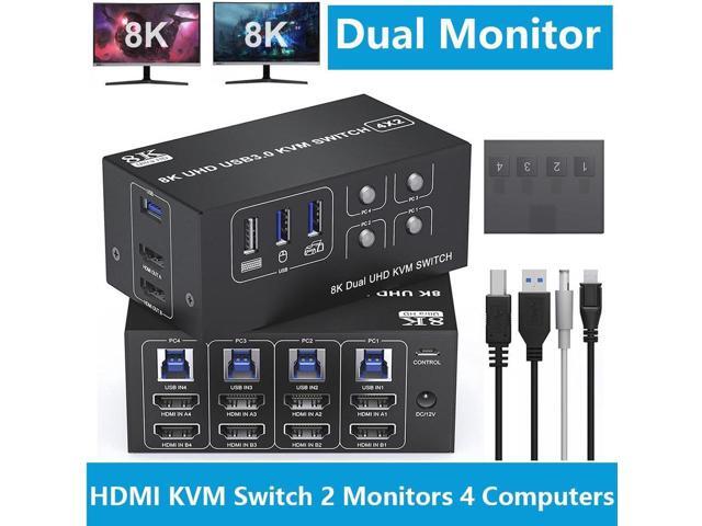 Click here for 8K Dual Monitor KVM Switch 4 Computer 2 Monitors... prices
