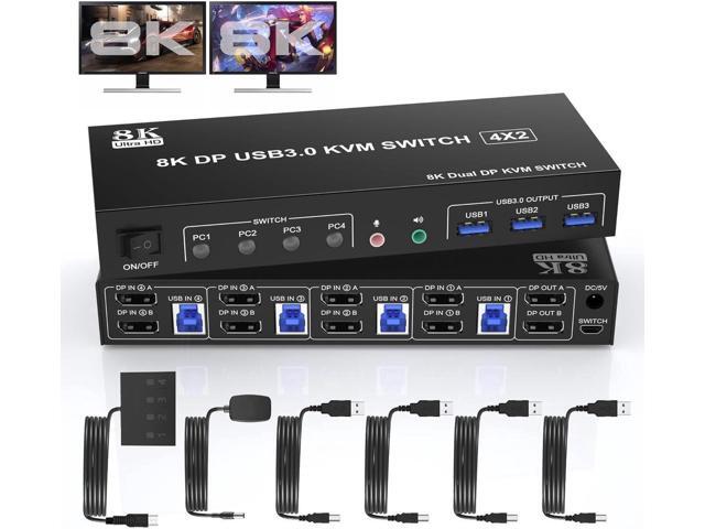Click here for 8K@60Hz Displayport USB 3.0 KVM Switch 2 Monitors... prices
