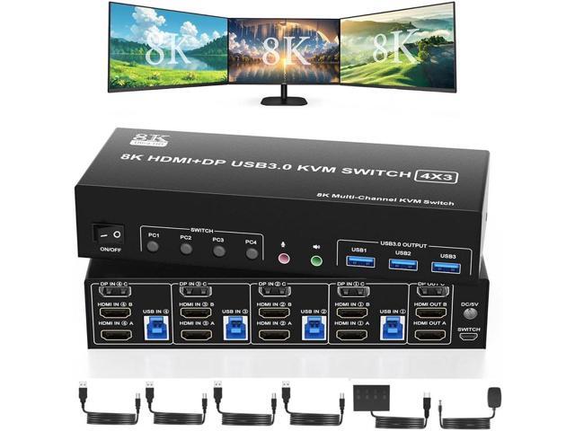 Click here for KVM Switch 3 Monitors 4 Computers 8K@60Hz  2 HDMI... prices