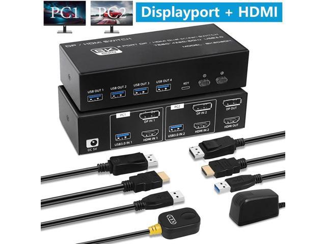 Click here for 4K 120Hz HDMI + Displayport KVM Switch 2 PC 2 Moni... prices