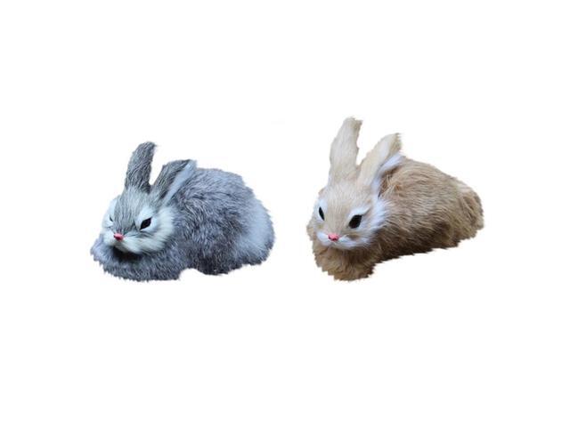 Click here for 2X 15Cm Mini Realistic Cute Plush Rabbits Fur Life... prices