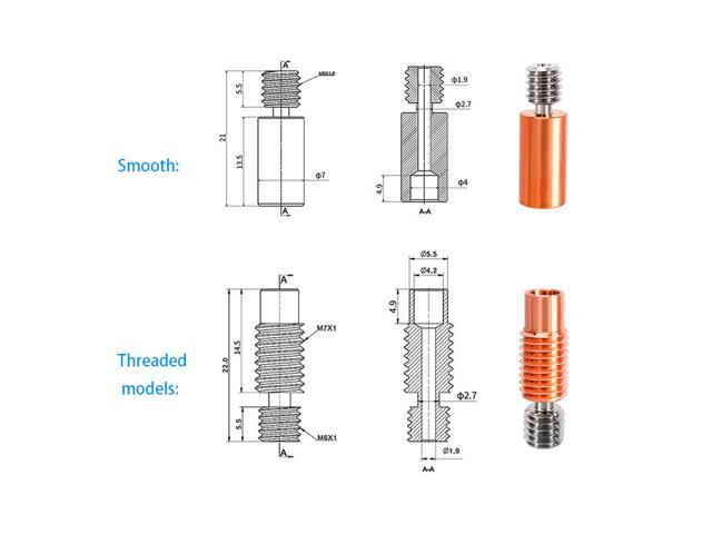 Click here for V6 Throat E3D Heat Break Bi-metal M6 M7 Thread For... prices