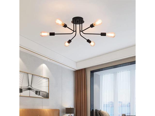 Click here for Modern Sputnik Ceiling Light  6 Lights Rustic Blac... prices