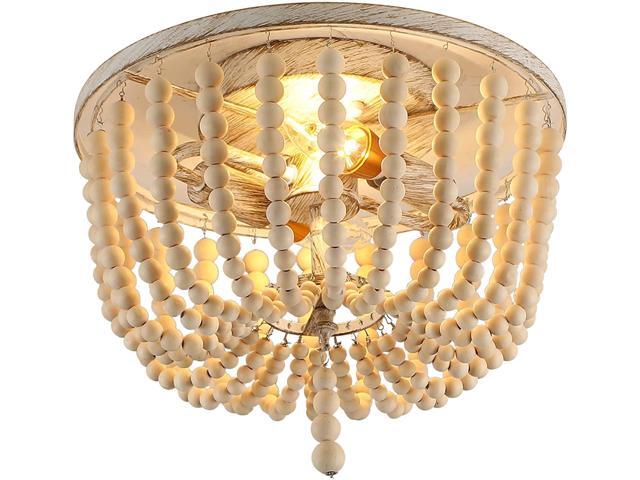 Click here for Wood Beaded Ceiling Light  Boho Farmhouse Chandeli... prices