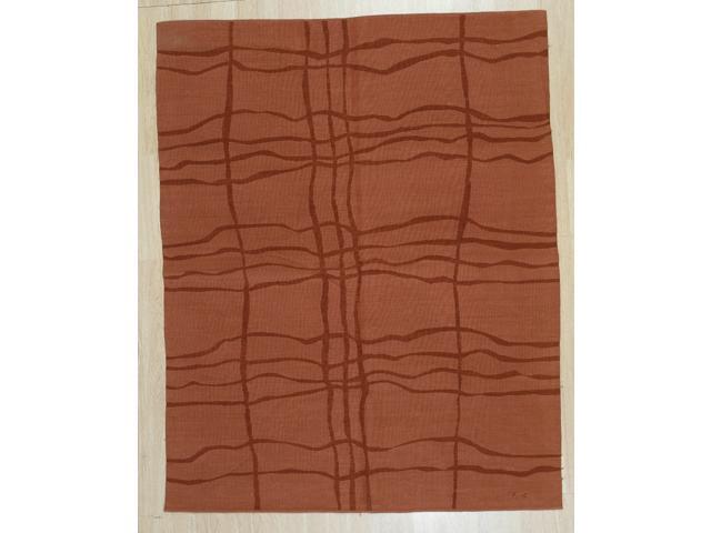 Click here for Handwoven Wool Rust Contemporary Modern Modern Fla... prices