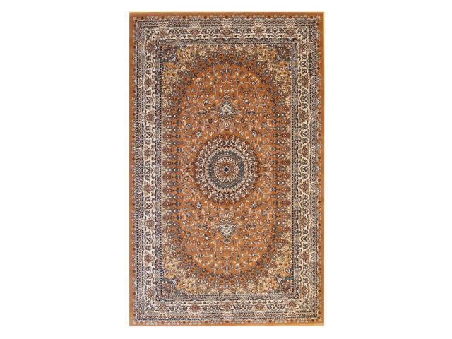 Click here for Rust Traditional Oriental Tabriz Rug  Made in Indi... prices