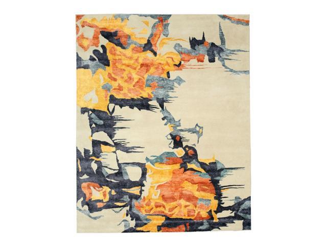 Click here for Stylish Hand-Tufted Wool & Viscose Ivory Contempor... prices