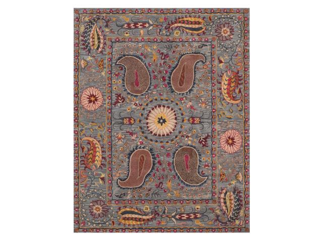 Click here for Hand-Tufted Wool Blue Transitional Floral Paisley... prices