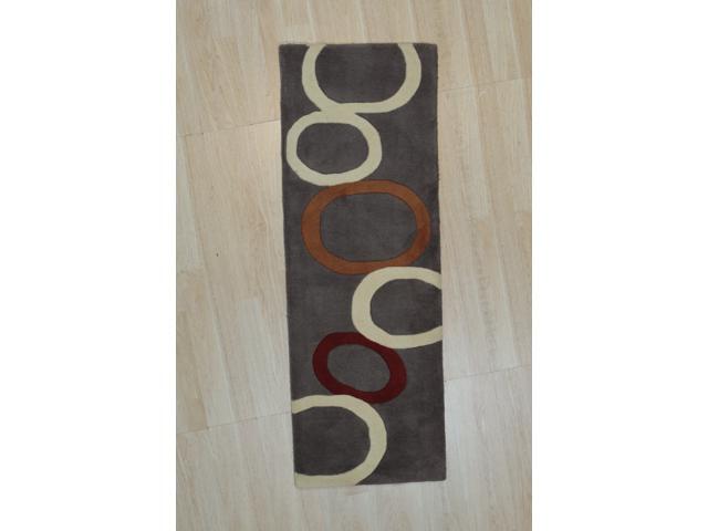 Click here for Hand-Tufted Wool GRAY Transitional Stripe Modern T... prices