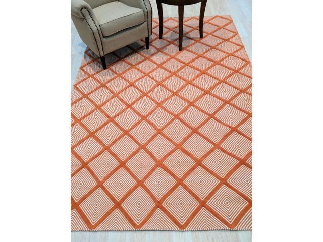 Click here for Handmade Wool Orange Transitional Trellis Xavier R... prices