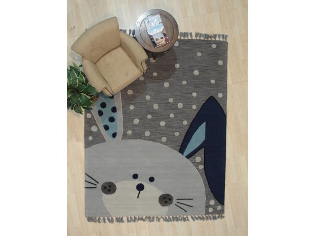 Click here for Hand-Tufted Wool Gray Transitional Animal Children... prices