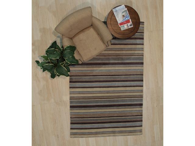 Click here for Handmade Wool Multi-Colored Transitional Stripe Lo... prices