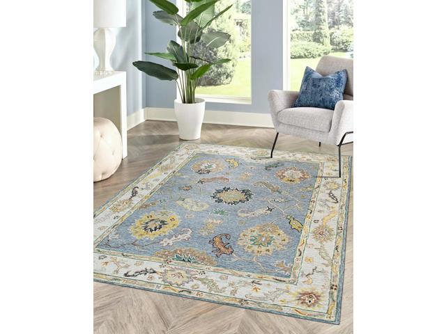 Click here for Hand-Tufted Wool Gray/Ivory Classic Oriental Ousha... prices