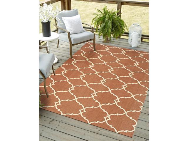 Click here for Handmade Polyester Orange Transitional Trellis Rev... prices