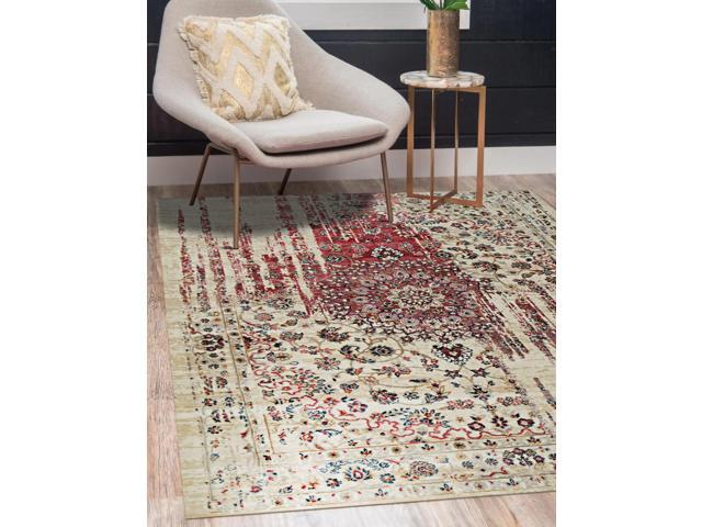 Click here for Hand Crafted Wool & Viscose Ivory / Red Contempora... prices