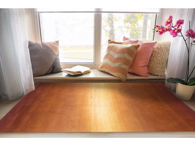 Click here for Handmade Wool Orange Transitional Solid Horizon Ru... prices