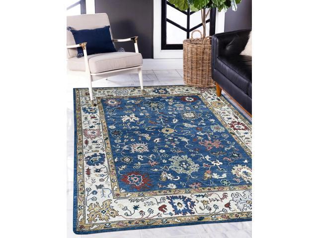 Click here for Hand Knotted Wool R. BLUE / Beige Traditional Clas... prices