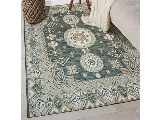 Click here for Hand Knotted Wool Green Traditional Oriental Khota... prices