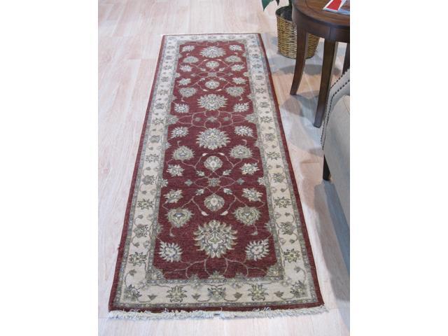 Click here for Red/Ivory Hand Knotted Wool Traditional Oriental A... prices