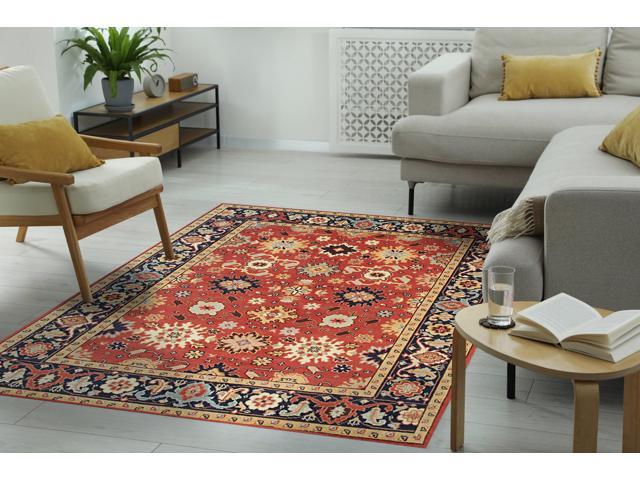 Click here for Hand Knotted Wool Red Traditional Oriental Mahal R... prices