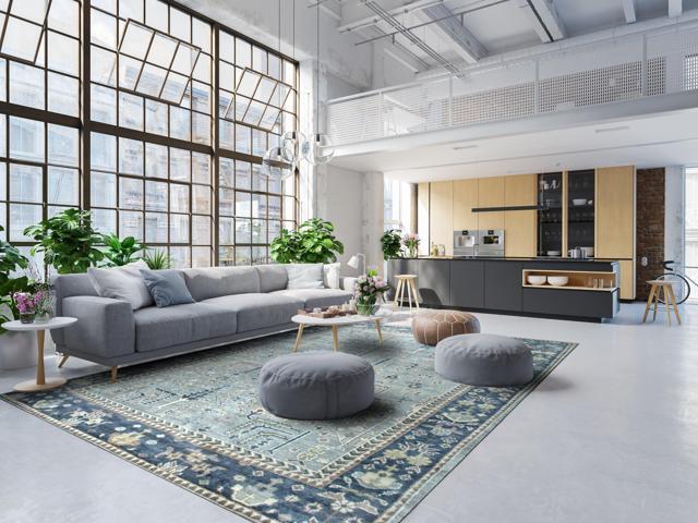 Click here for Light Blue Classic Oriental Oushak Area Rug  Made... prices