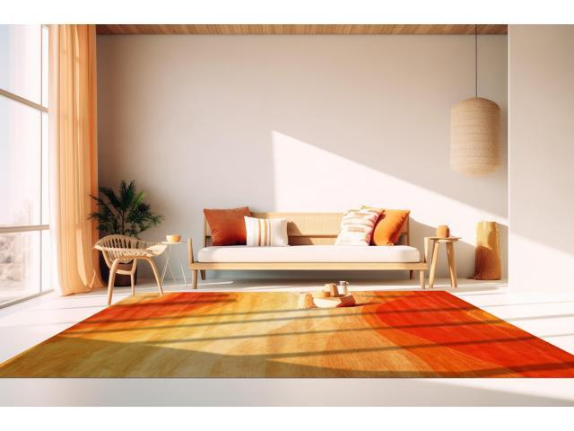 Click here for Hand-Tufted Wool Orange Contemporary Abstract Dese... prices