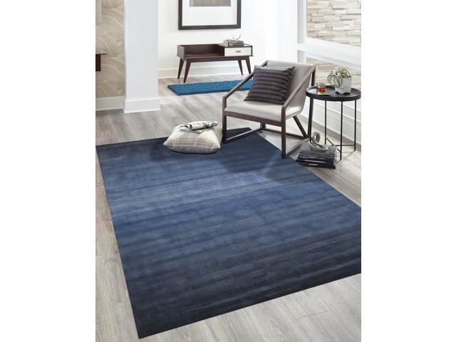 Click here for Hand-Tufted Wool Blue Transitional Abstract Horizo... prices