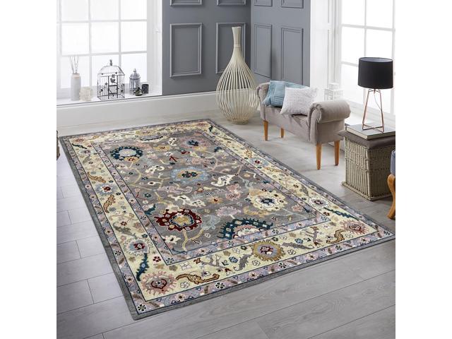 Click here for Hand Knotted Wool Gray/ Gold Oriental Classic Colo... prices