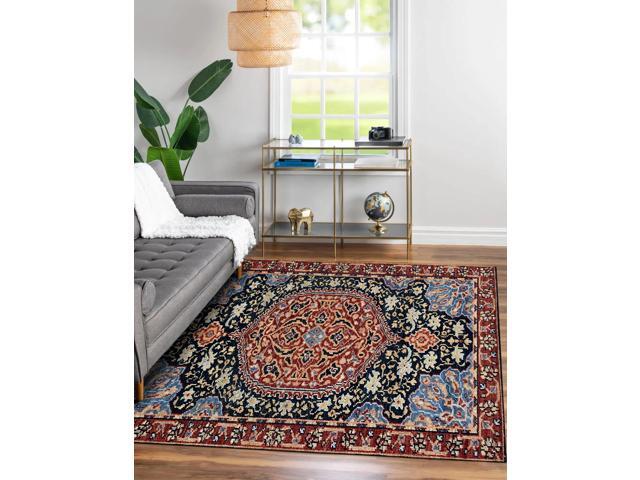 Click here for Hand Knotted Wool Navy / Red Traditional Classic O... prices