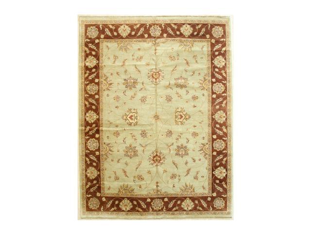 Click here for Mint Green/Brown Hand Knotted Wool Traditional Agr... prices