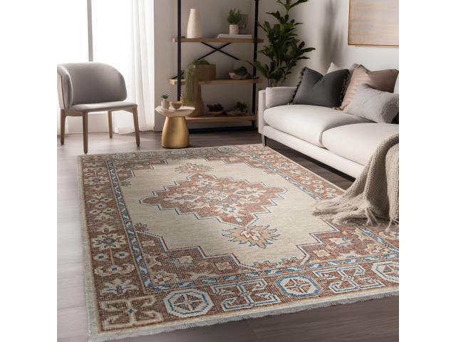 Click here for Hand Knotted Wool Beige Traditional Oriental Tabri... prices