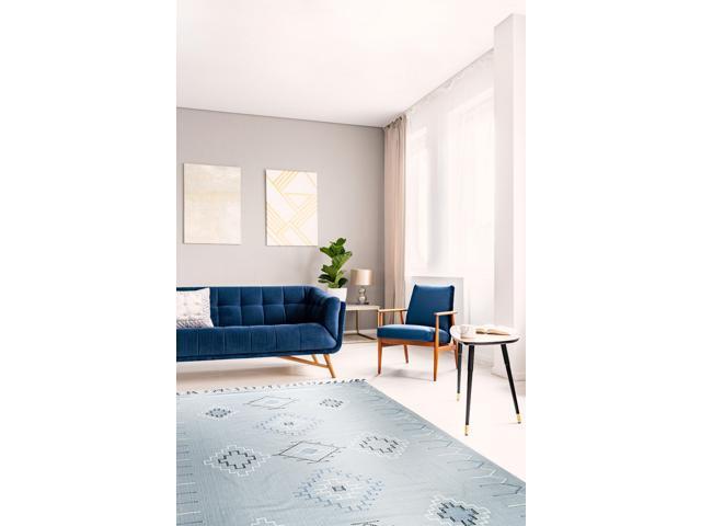 Click here for Hand-Knotted Cotton Silver Contemporary Modern Fla... prices