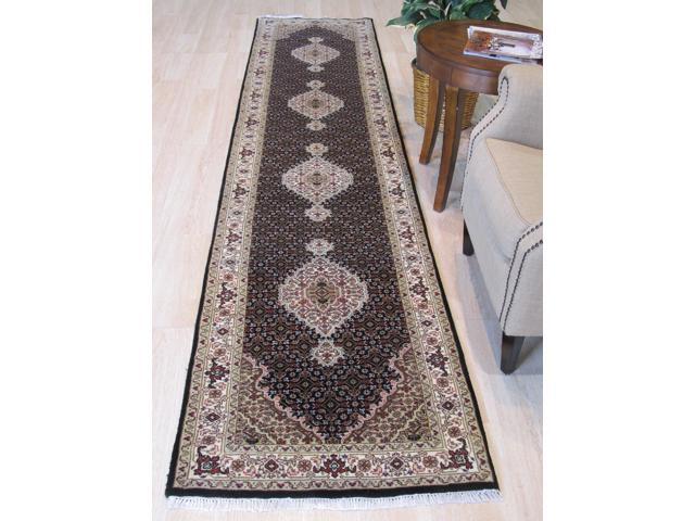 Click here for Black/Red Hand Knotted Wool Traditional Mahi Tabri... prices