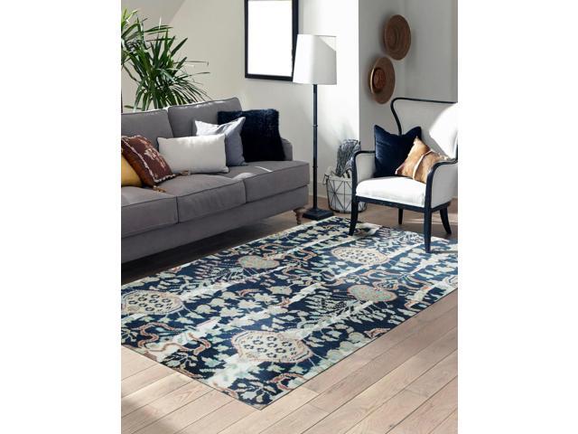 Click here for Blue Contemporary Floral Modern Knot Area Rug  Mad... prices